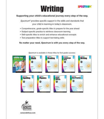 Spectrum Writing, Grade 1 by Spectrum, Paperback | Barnes & Noble®