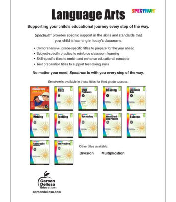 Spectrum Language Arts, Grade 3 by Spectrum, Paperback | Barnes & Noble®