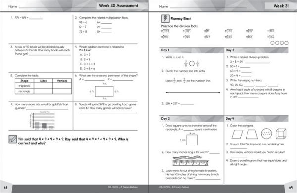Math 4 Today, Grade 3 by Carson Dellosa Education, Paperback | Barnes ...