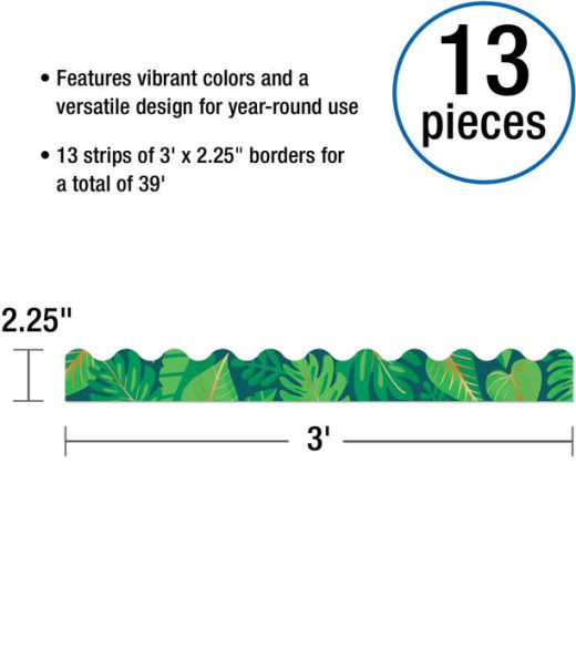 One World Tropical Leaves Scalloped Bulletin Board Borders by Carson ...