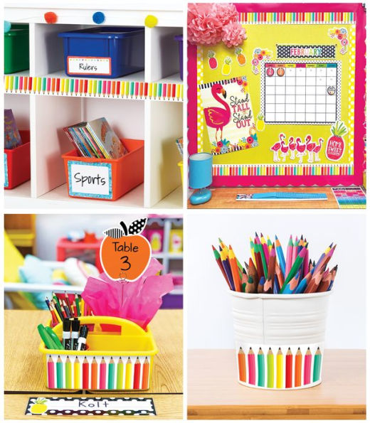 Black White And Stylish Brights Pencils Straight Borders By Melanie