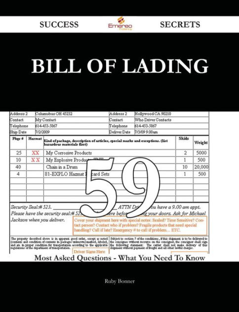 Bill of Lading 59 Success Secrets - 59 Most Asked Questions On Bill of ...