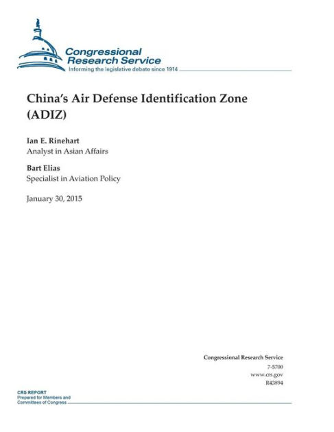 China's Air Defense Identification Zone (ADIZ) by Congressional ...