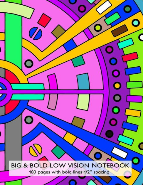 Big & Bold Low Vision Notebook 160 Pages with Bold Lines 1/2 Inch ...