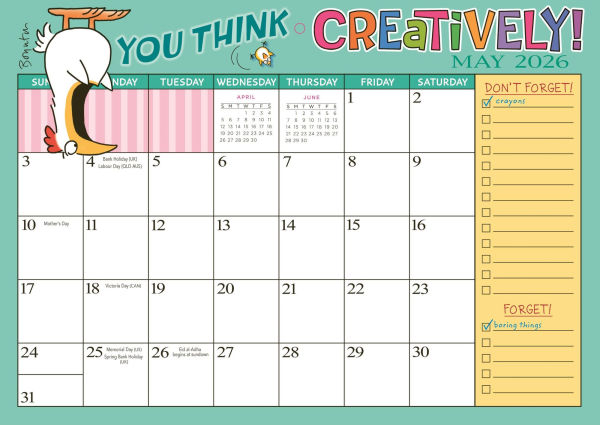 Sandra Boynton's Woo Hoo for You! 2026 Magnetic Calendar: 12 Months of ...