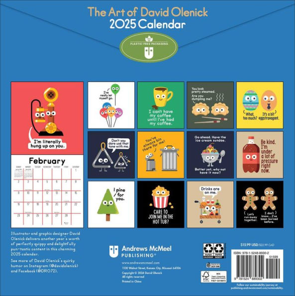 The Art of David Olenick 2025 Wall Calendar: I'm Holding Out for a Gyro ...