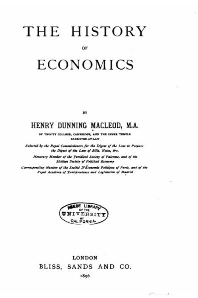 The History of Economics by Henry Dunning Macleod, Paperback | Barnes ...