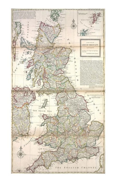 An Antique 1736 Map of Great Britain Journal: 100 Page Lined Journal by ...