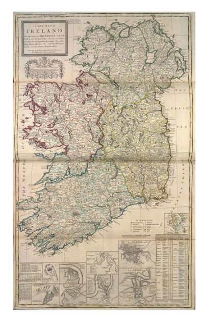 An Antique 1736 Map of Ireland Journal: 100 Page Lined Journal by Pen2 ...
