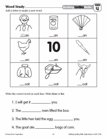 Building Spelling Skills Grade 2 by Evan-Moor Corporation, Paperback ...