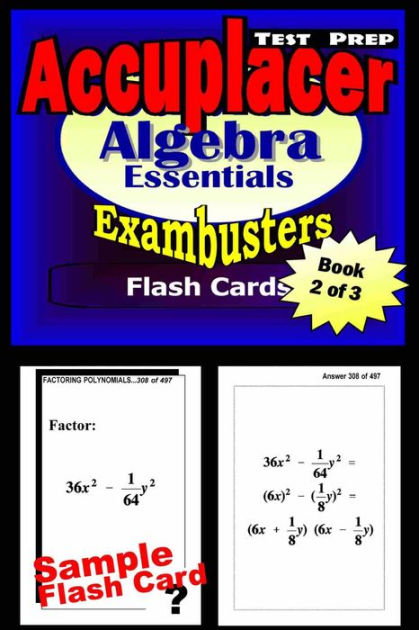Accuplacer Test Prep Algebra Review--Exambusters Flash Cards--Workbook ...