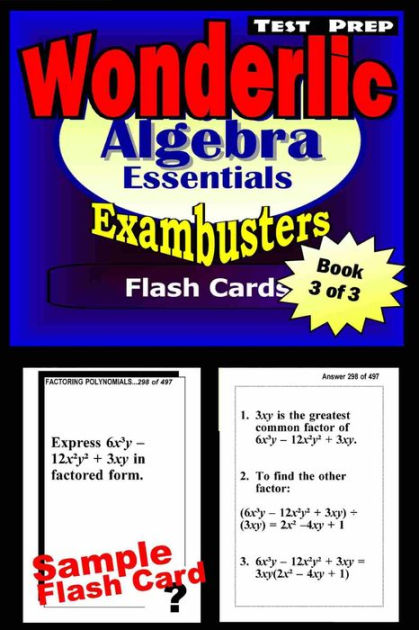 Wonderlic Test Prep Algebra Review--Exambusters Flash Cards--Workbook 3 ...