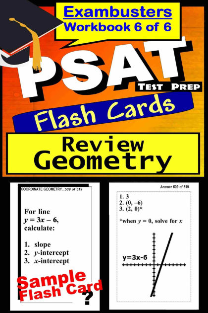 PSAT Test Prep Geometry Review--Exambusters Flash Cards--Workbook 6 of ...