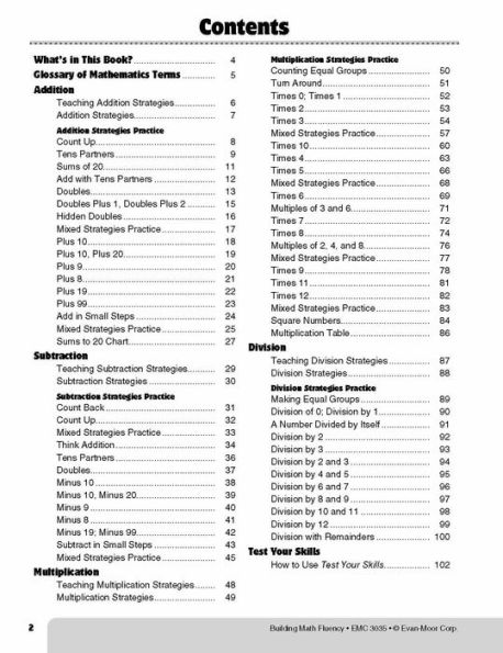 Building Math Fluency, Grade 3 Teacher Resource by Evan-Moor ...