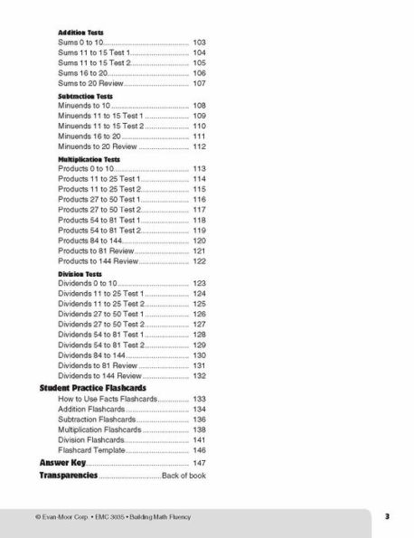 Building Math Fluency, Grade 3 Teacher Resource by Evan-Moor ...