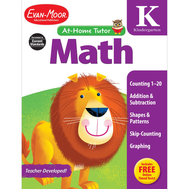 Math Skills, Kindergarten Workbook: At-Home Tutor, Counting, Shapes ...