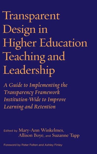 Transparent Design in Higher Education Teaching and Leadership: A Guide ...