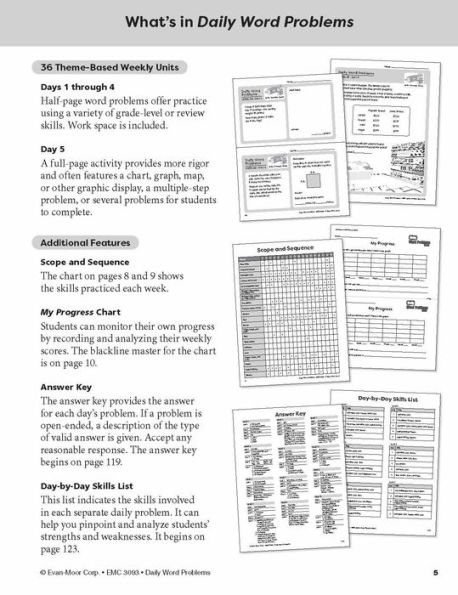Daily Word Problems Math, Grade 3 Teacher Edition by Evan-Moor ...