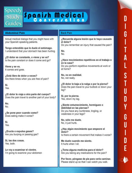 Spanish Medical Conversation (Speedy Study Guides) by Speedy Publishing ...