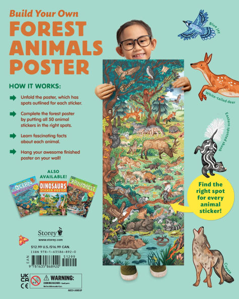 Animals of the Forest Sticker Poster: Includes a Big 15" x 38" Poster ...