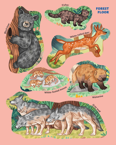 Animals of the Forest Sticker Poster: Includes a Big 15" x 38" Poster ...