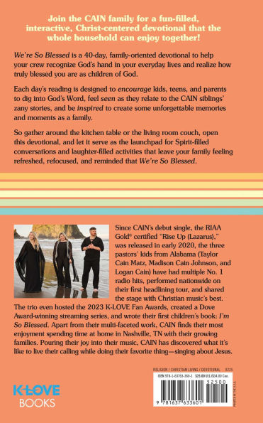 We're So Blessed: Forty Days of Devotions and Activities for the Whole Family by CAIN, Jared ...