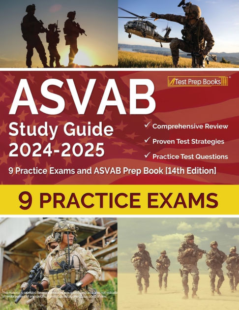 ASVAB Study Guide 2024-2025: 9 Practice Exams and ASVAB Prep Book [14th ...