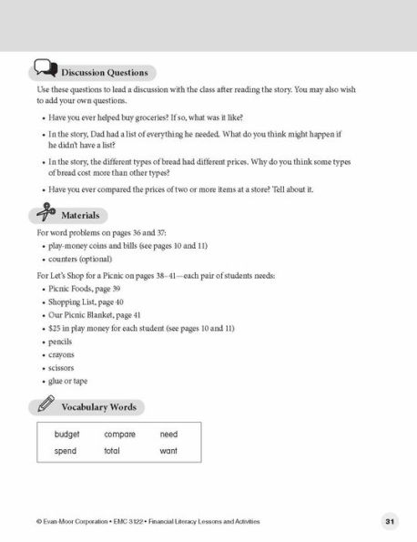 Financial Literacy Lessons and Activities, Grade 2 Teacher Resource by ...