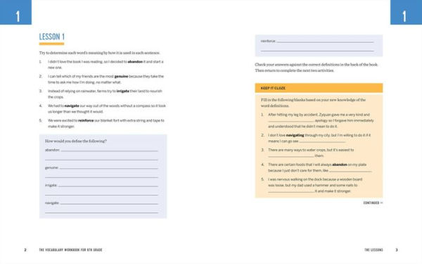 The Vocabulary Workbook for 6th Grade: Weekly Activities to Boost Your ...