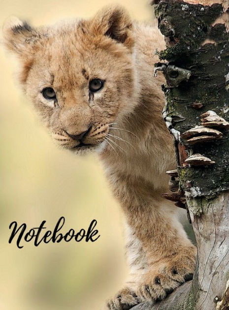 Notebook: Large Lion Cub Design Hardcover Notebook/Journal: Ruled ...