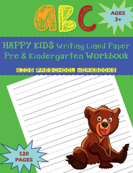 HAPPY KIDS Writing Lined Paper PreK & Kindergarten Workbook ABC ...