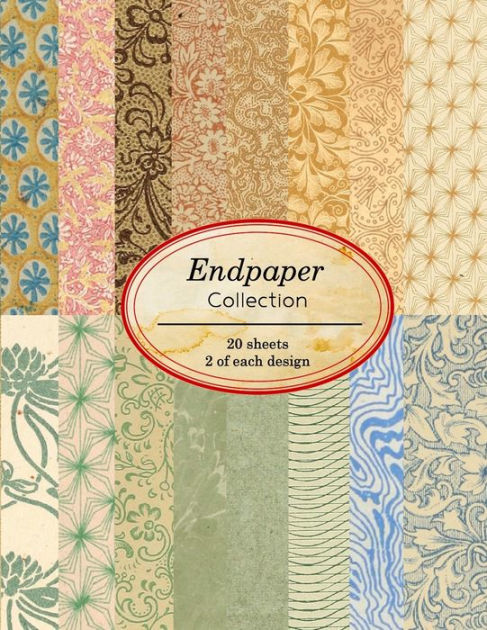 Endpaper Collection: 20 sheets of vintage endpapers for bookbinding and ...