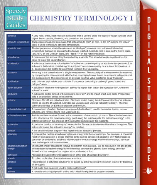 Chemistry Terminology I (Speedy Study Guides) by Speedy Publishing ...