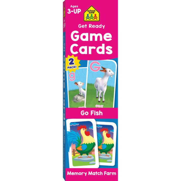 School Zone Go Fish & Memory Match Farm 2-Pack Game Cards by School ...