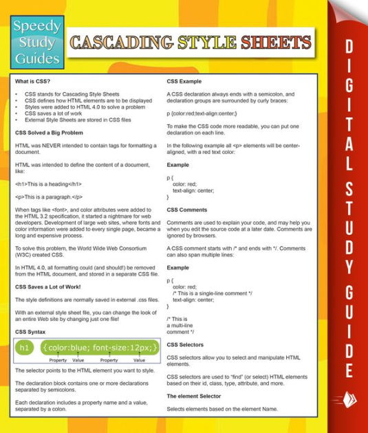 Cascading Style Sheets (Speedy Study Guides) by Speedy Publishing ...
