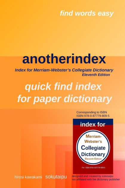 anotherindex: index for Merriam-Webster's Collegiate Dictionary ...