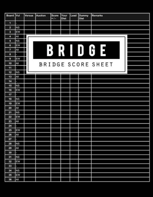 Bridge Score Sheet: Bridge Scoring Game Record Level Keeper Book ...