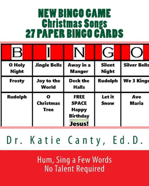 New Bingo Game Christmas Songs 27 Paper Cards: Sing, Hum--No Talent ...