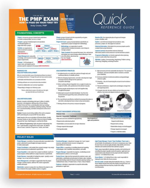 PMP Exam: Quick Reference Guide by Andy Crowe, Paperback | Barnes & Noble®