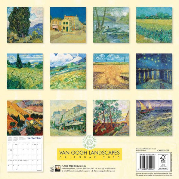 2025 Vincent van Gogh Landscapes Wall Calendar (Art Calendar) by Van ...