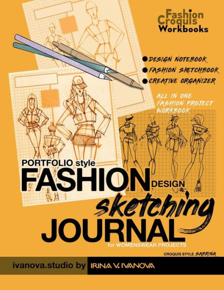 Portfolio Style Fashion Design Sketching Journal for womenswear ...