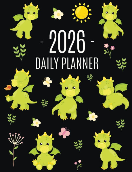 Dragon Planner 2026: Cute Daily Organizer (12 Months) Pretty Scheduler ...