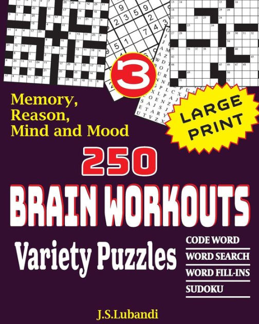 250 Brain Workouts Variety Puzzles by Jaja Media, Lubandi, Paperback ...