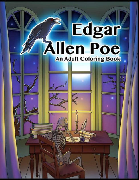 Edgar Allen Poe - An Adult Coloring Book by Peaceful Mind Adult ...