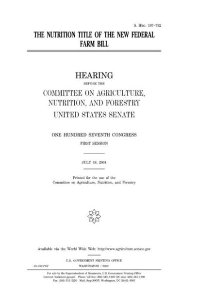 The nutrition title of the new federal farm bill by United States ...