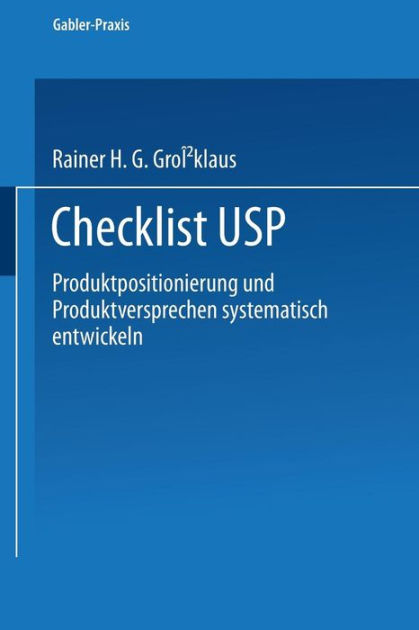 Checklist USP: - Produktpositionierung und Produktversprechen ...