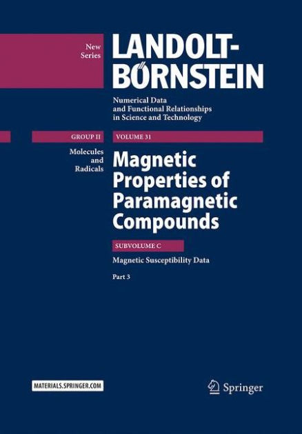 Magnetic Properties of Paramagnetic Compounds: Magnetic Susceptibility ...