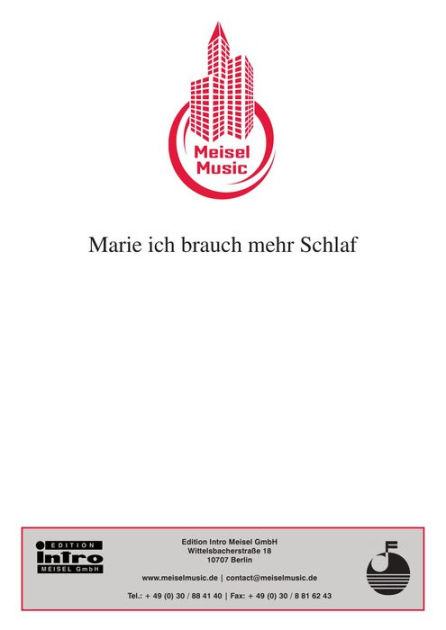 Marie, ich brauch mehr Schlaf: as performed by Hermann Hoffmann, Single ...