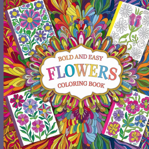 Flower Coloring Book, Relaxation Coloring Book: Large Print Bold & Easy ...