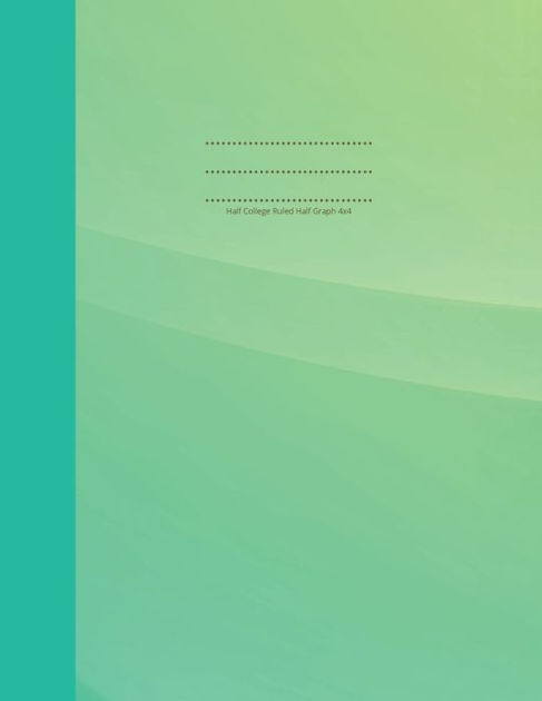 Half College Ruled Half Graph 4x4: Dual Notebook Graph & Line ...